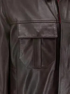 Brunello Cucinelli Leather Jacket With Patch Pockets