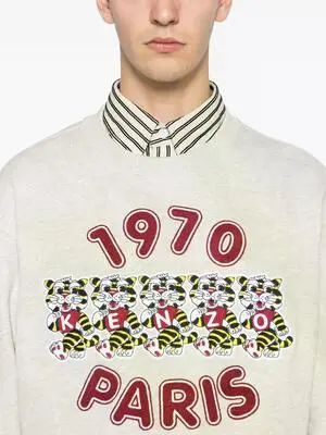 Kenzo Tiger Print Crewneck Sweatshirt - Neutrals