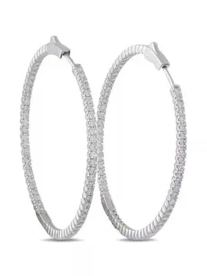 LB EXCLUSIVE Diamond Hoop Earrings - Silver