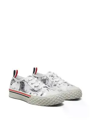 Thom Browne Toile-print Low-top Sneakers