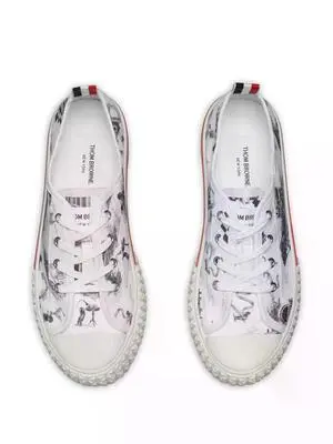 Thom Browne Toile-print Low-top Sneakers