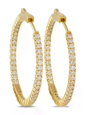 LB EXCLUSIVE 14k Yellow Diamond Hoop Earrings - Gold
