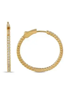 LB EXCLUSIVE 14k Yellow Diamond Hoop Earrings