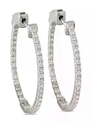 LB EXCLUSIVE Diamond Hoop Earrings - Silver