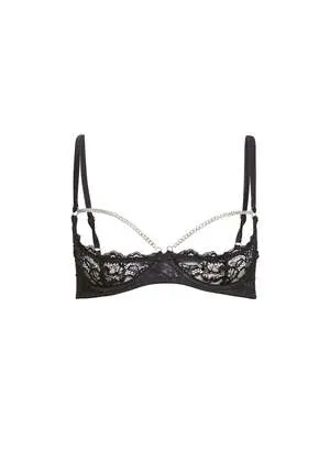 Fleur Du Mal Bianca Chain Ouvert Bra - Black