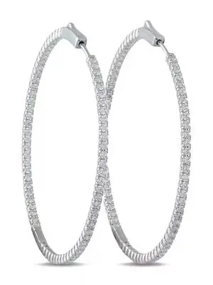 LB EXCLUSIVE Diamond Hoop Earrings - Silver