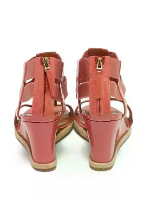 Fendi Leather Wedge Heel Sandals