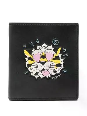 Kenzo Tiger-graphic Bifold Wallet - Black