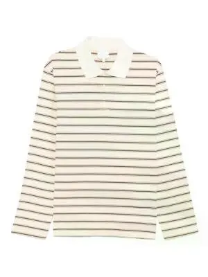 A.p.c. Striped Long-sleeve Polo Shirt - Neutrals