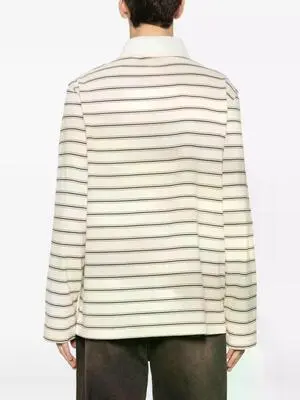 A.p.c. Striped Long-sleeve Polo Shirt - Neutrals