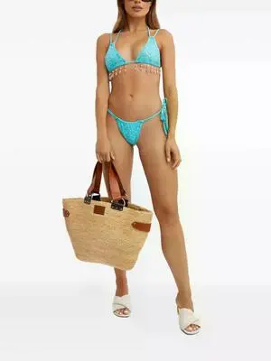 BEACH BUNNY Sequined Mesh Bikini Bottom