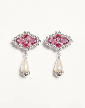 Valentino Garavani Pas Plus Earrings - Palladium/cream/pink