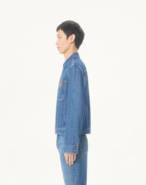 Valentino Garavani Denim Jacket With Vgold - Blue