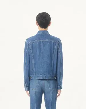 Valentino Garavani Denim Jacket With Vgold - Blue