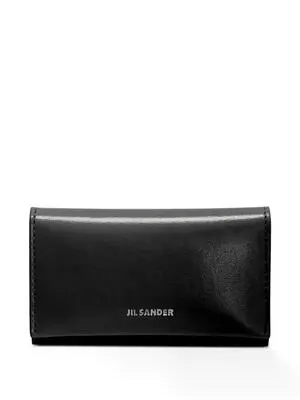 JIL SANDER Embossed Keyrings Leather Key Pouch - Black