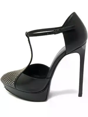 Saint Laurent Leather Platform T-bar Pumps