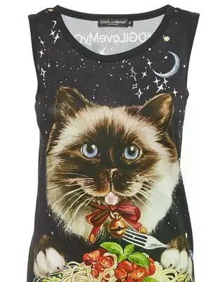 Dolce & Gabbana Cat-print Tank Top