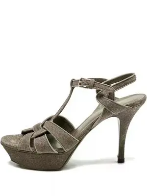 Saint Laurent Tribute Heeled Sandals - Grey