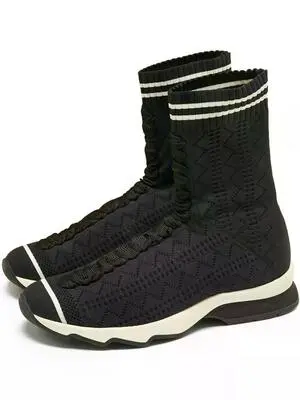 Fendi Knit High-top Sneakers