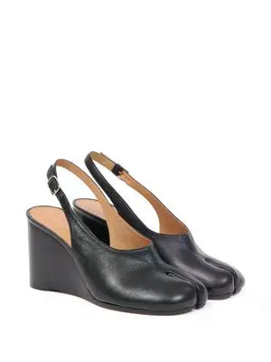 MAISON MARGIELA Leather Wedge Heel Pumps - Black