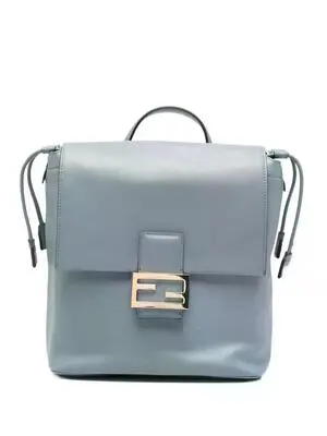 Fendi Ff-plaque Backpack - Blue