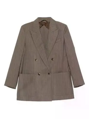 Max Mara Acciaio Pinstripe Double-breasted Blazer