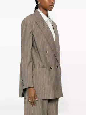 Max Mara Acciaio Pinstripe Double-breasted Blazer