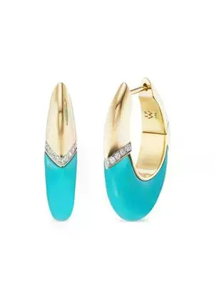 EMILY P. WHEELER Turquoise And Diamond Earrings - Gold