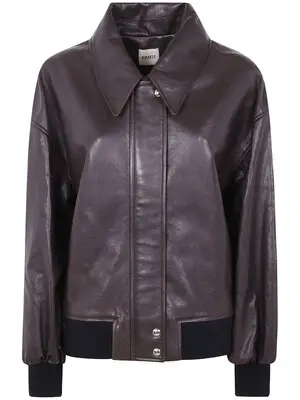 Khaite Shelman Leather Jacket - Brown