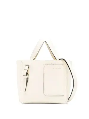 VALEXTRA Micro Leather Bucket Bag - White