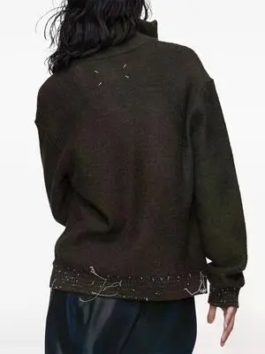 MAISON MARGIELA Quarter-zip Sweater With Distressed Details