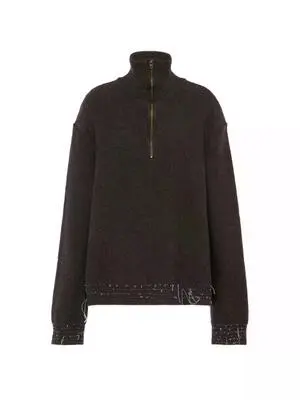 MAISON MARGIELA Quarter-zip Sweater With Distressed Details
