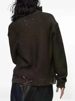 MAISON MARGIELA Quarter-zip Sweater With Distressed Details