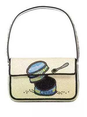 Staud Tommy Beaded Graphic Shoulder Bag
