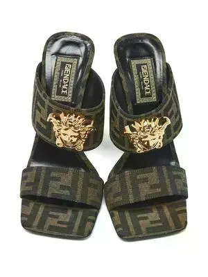 Fendi X Versace Zucca Medusa Sandals