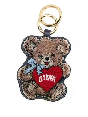 GANNI Teddy Bear Keyring - Brown