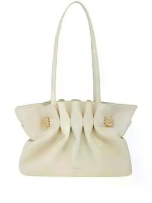 FERRAGAMO Gathered Shoulder Bag - Neutrals