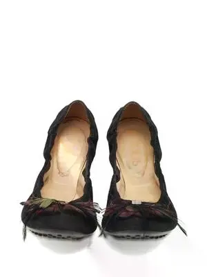 TOD'S Feather-detail Ballet Flats