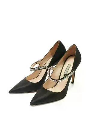 Prada Satin Crystal-embellished Pumps