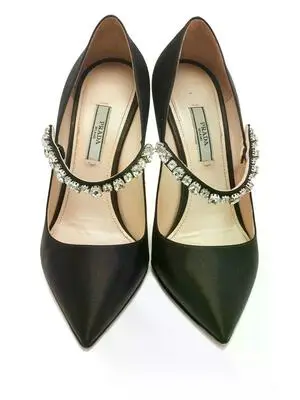 Prada Satin Crystal-embellished Pumps