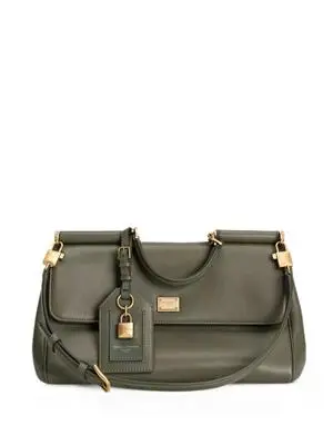 Dolce & Gabbana Medium Sicily Handbag In Plongé Calfskin - Green