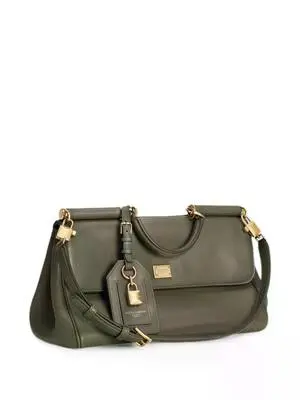 Dolce & Gabbana Medium Sicily Handbag In Plongé Calfskin - Green