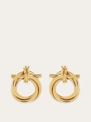 FERRAGAMO Twisted Gancini Earrings - Gold