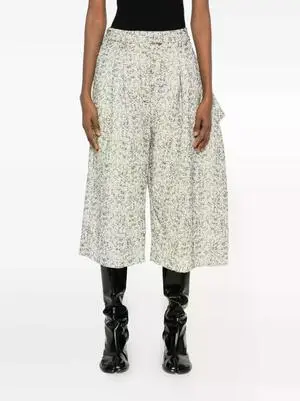 John Galliano Woven-pattern Culottes