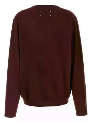 MAISON MARGIELA Chain Knitted V-neck Sweater - Red