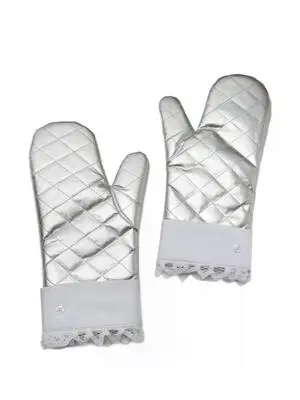 GOHAR WORLD Quilted Oven Gloves - Silver