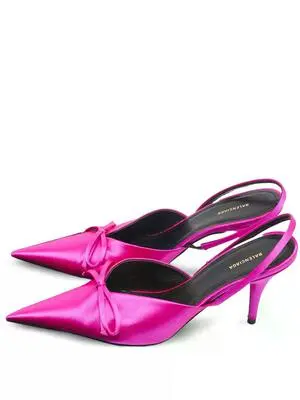 Balenciaga Knife Bow-detail Slingback Heeled Pump - Pink