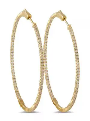 LB EXCLUSIVE 14k Yellow 1.72 Ct. Diamond Hoop Earrings - Gold
