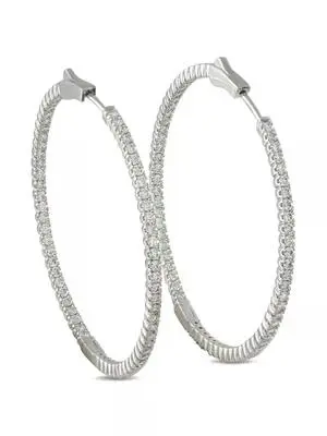 LB EXCLUSIVE Diamond Hoop Earrings - Silver