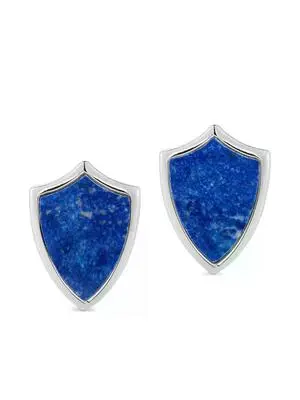 Mateo Lapis Lazuli Shield Cufflinks - Silver